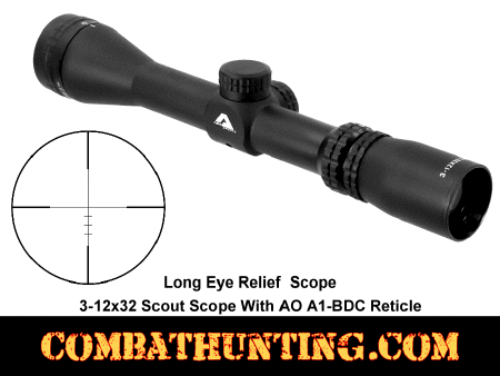 J3HD31232A 3-12x32 Scout Scope With AO A1-BDC Reticle Long Eye Relief ...