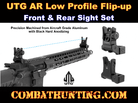 UTG Low Profile Flip-Up Front & Rear Sight Set | Combat Hunting